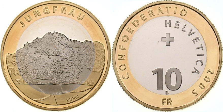 Schweiz 10 Franken 2005 Jungfrau BU | MA-Shops
