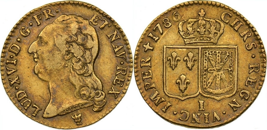 Frankreich 1 Louis d'Or 1786 I (Limoges) Louis XVI. EF | MA-Shops