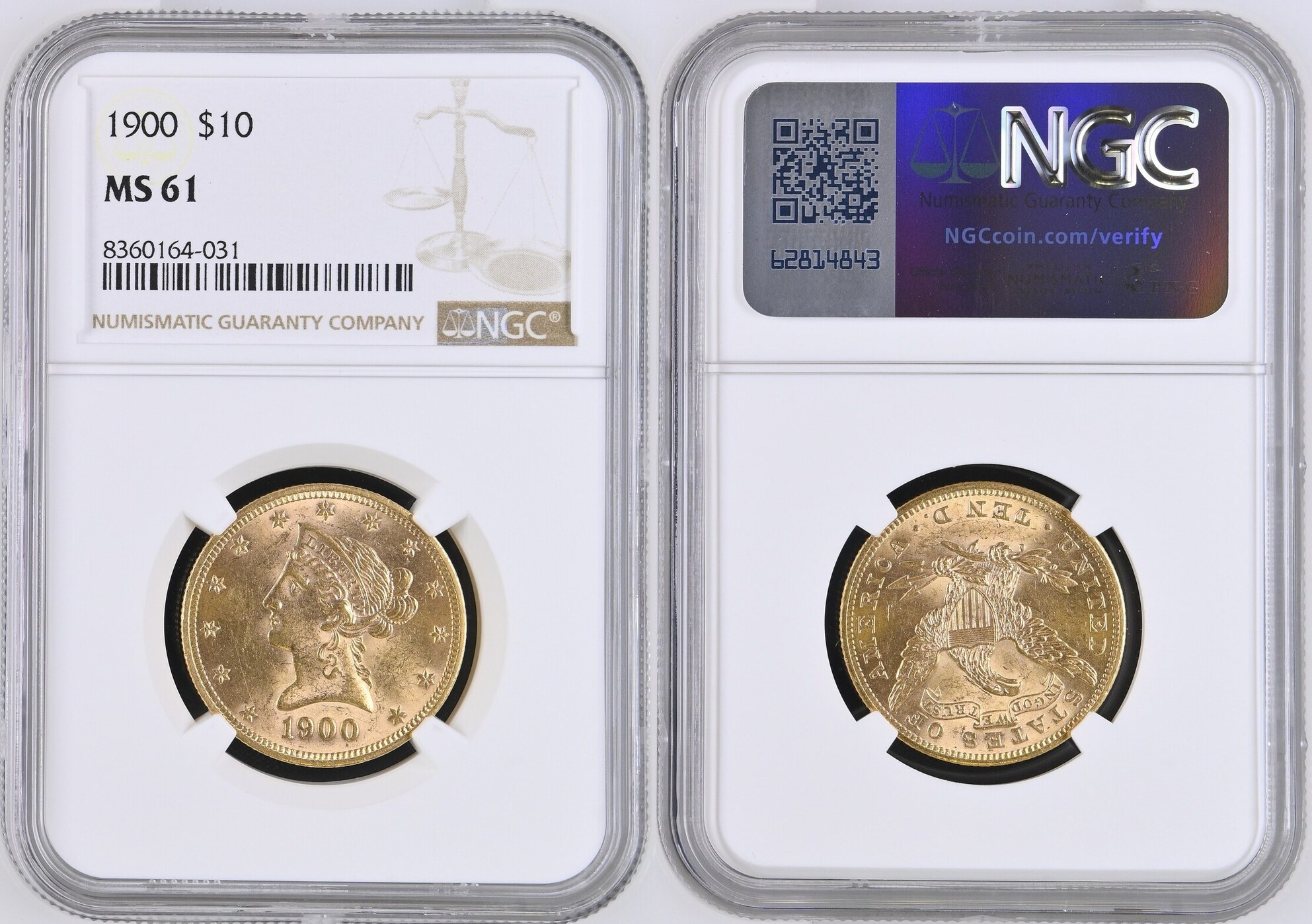 USA $10 EAGLE 1900 NGC MS 61 | MA-Shops