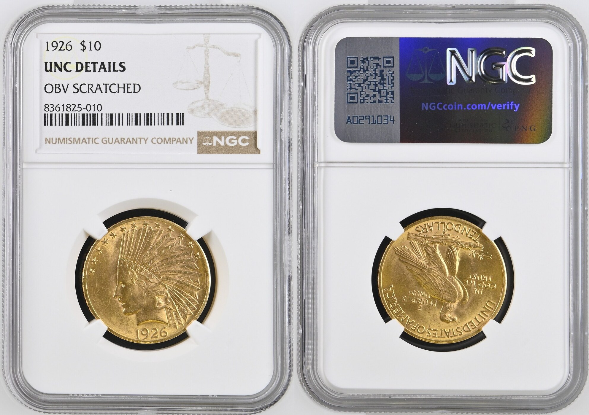 USA $10 EAGLE 1926 NGC UNC DETAILS | MA-Shops