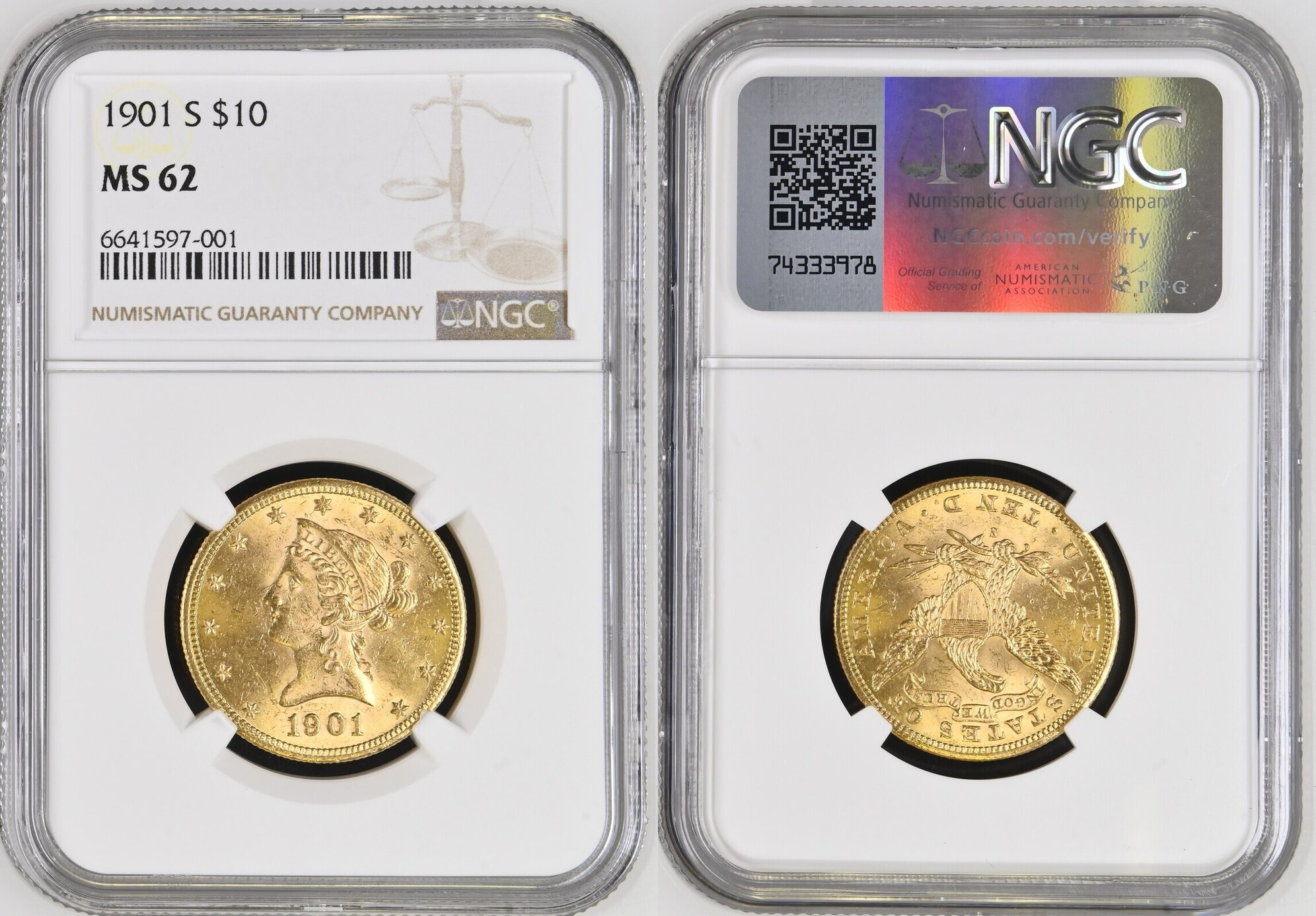 USA $10 EAGLE 1901 NGC MS 62 | MA-Shops
