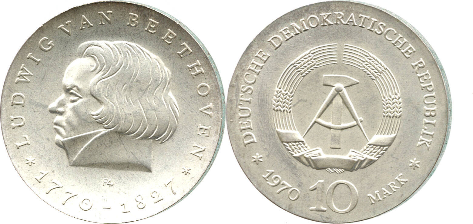 DDR 10 Mark 1970 Deutsche Demokratische Republik, Ludwig Van Beethoven ...