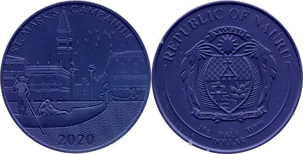 Republik Nauru Half Dollar 2020 Sammlermünzen, St.Mark´s Campanille ...