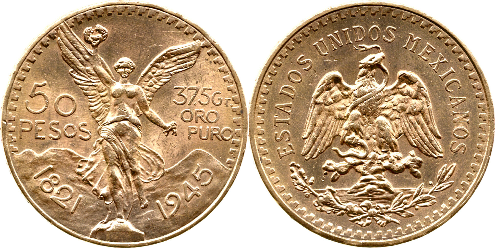 Mexiko 50 Peso 1945 Centenario, Mexico City, Casa de Moneda EF | MA-Shops