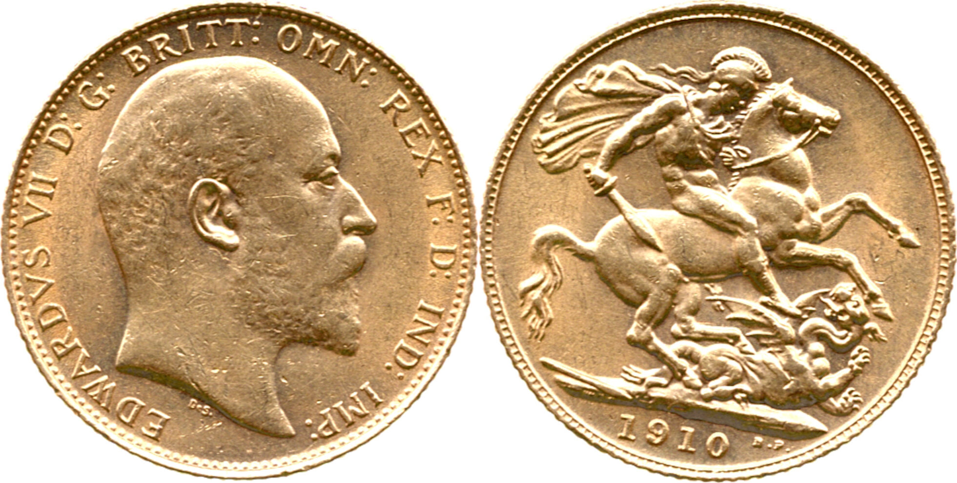 Großbritannien 1 Sovereign 1910 EDWARDVS VII D:G: BRITT: OMN: REX F:D ...