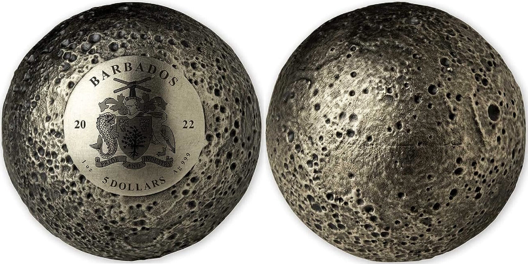 Barbados 5 Dollar 2022 Mercury Spherical Coin, Shanghai, 1 oz, 999 Fine ...