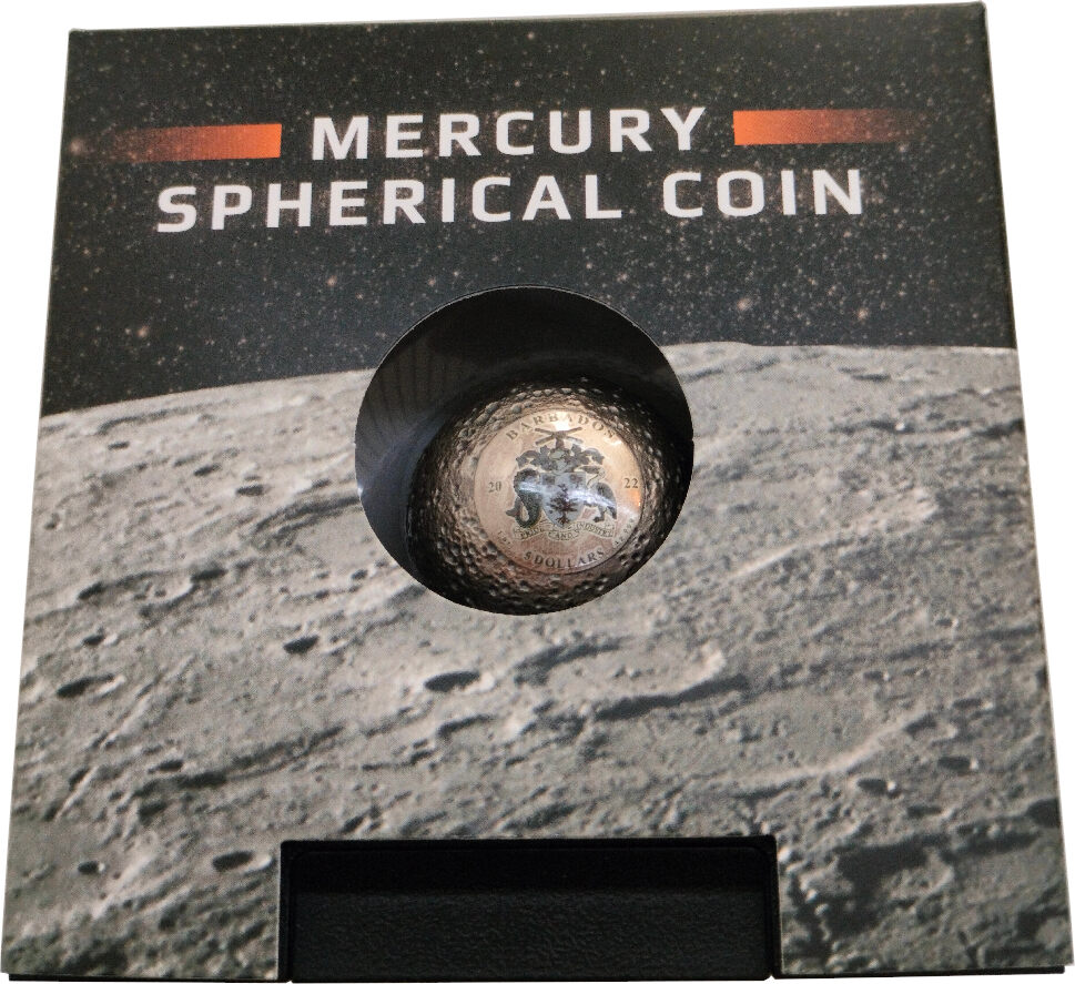 Barbados 5 Dollar 2022 Mercury Spherical Coin, Shanghai, 1 oz, 999 Fine ...