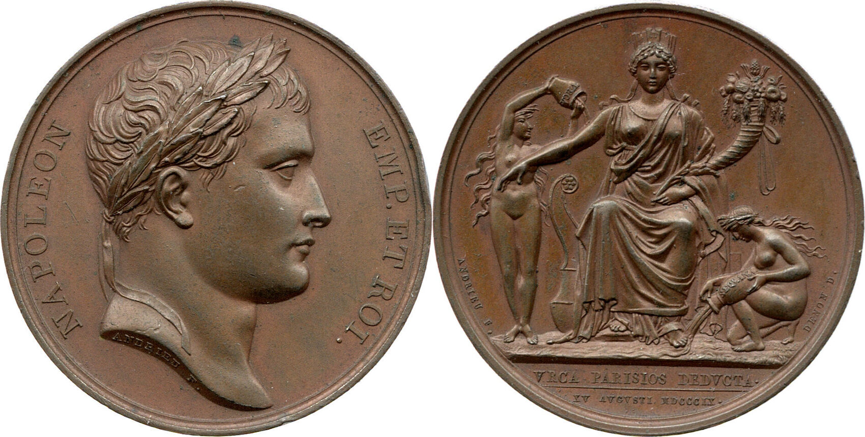 Frankreich 1809 Napoleon, Eröffnung des Canal de l'Ourcq, Andrieu ...