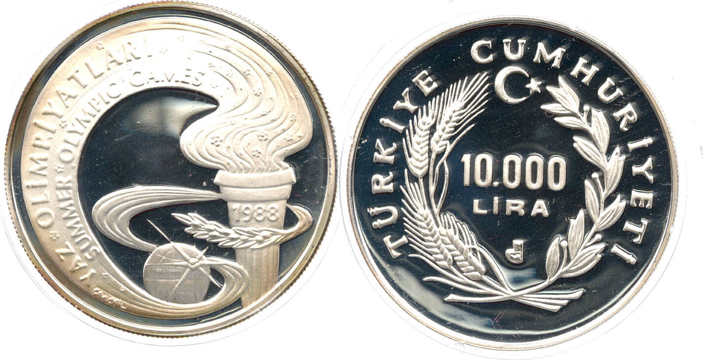 Türkei 10000 Lira 1988 Olympische Sommerspiele, Turkish State Mint ...