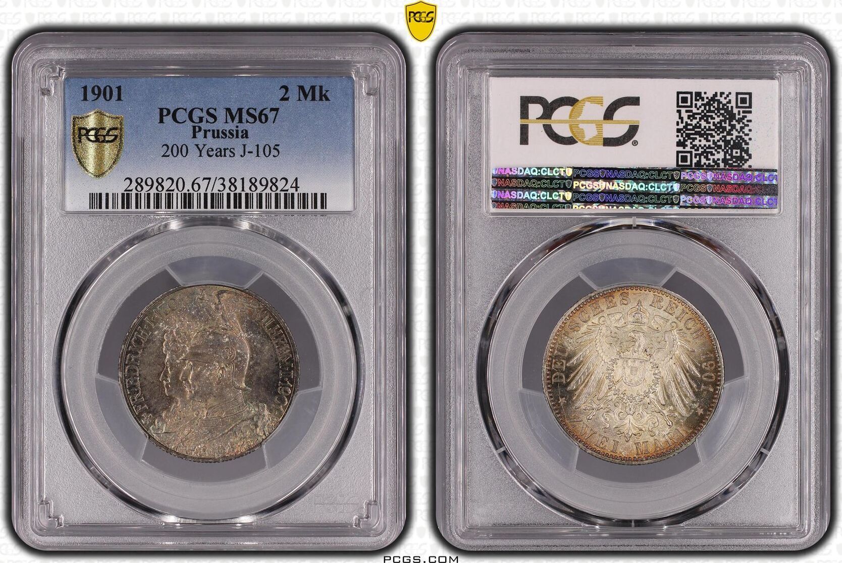 Preußen 2 Mark 1901 Wilhelm II. 1888-1918. PCGS MS67 | MA-Shops