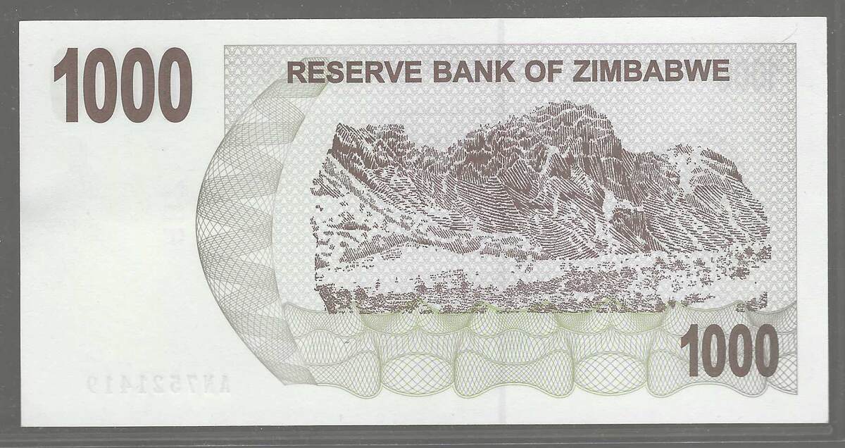 ZIMBABWE. 1000 Dollars. 01/08/2006. Serie: AN. Fast NEU / AU-55. | MA-Shops