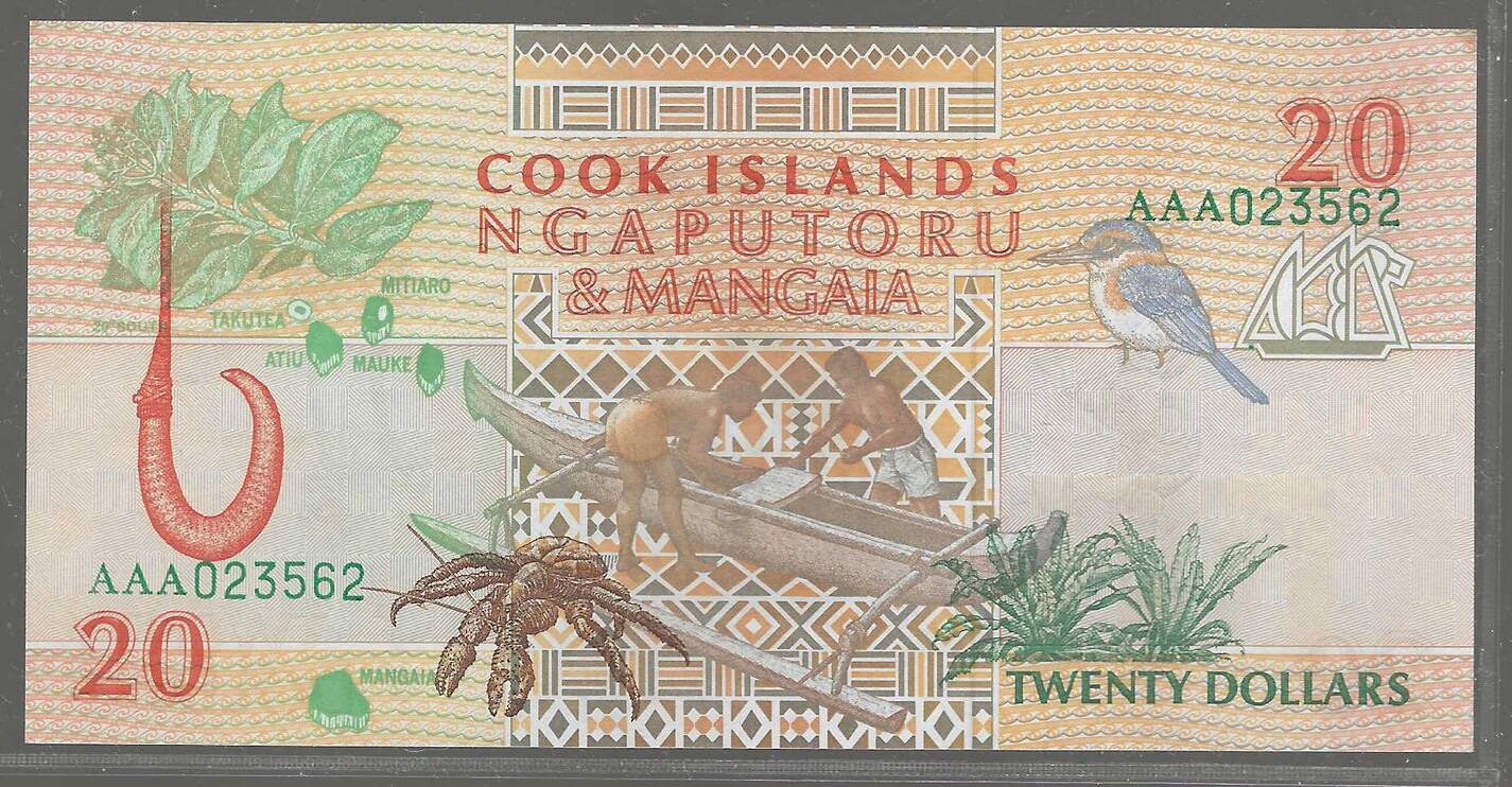 COOK ISLANDS. 20 Dollars. 1992. Serie: AAA. EF. | MA-Shops