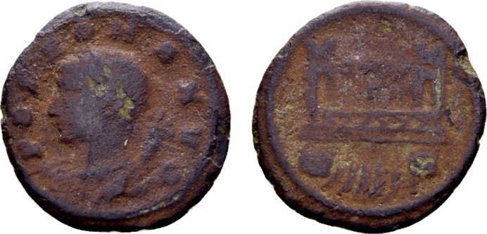 Roman Imperial ‘Populus Romanus’ coinage, AE Follis (14 mm, 1.09 gram ...