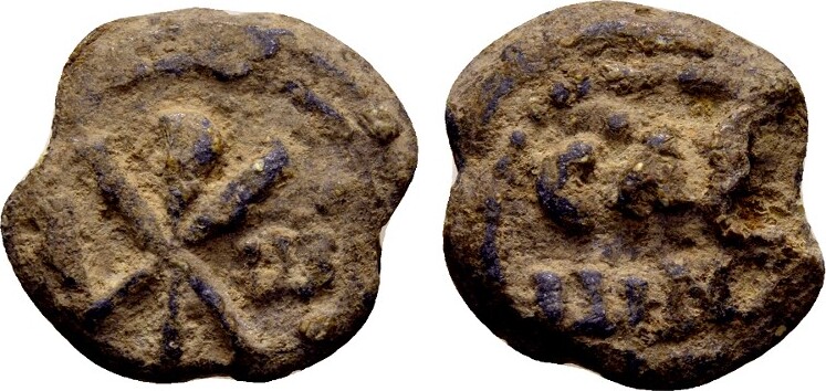 Roman Imperial Christogram. Roman lead seal (15mm, 3.42 gram) c. 4th ...