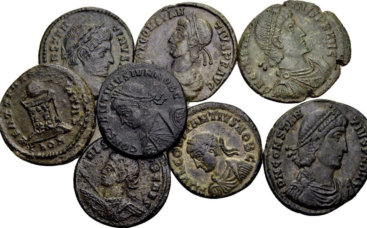 Roman Imperial AE Lot of 8 Late Roman Coins 4th century Constantius II ...