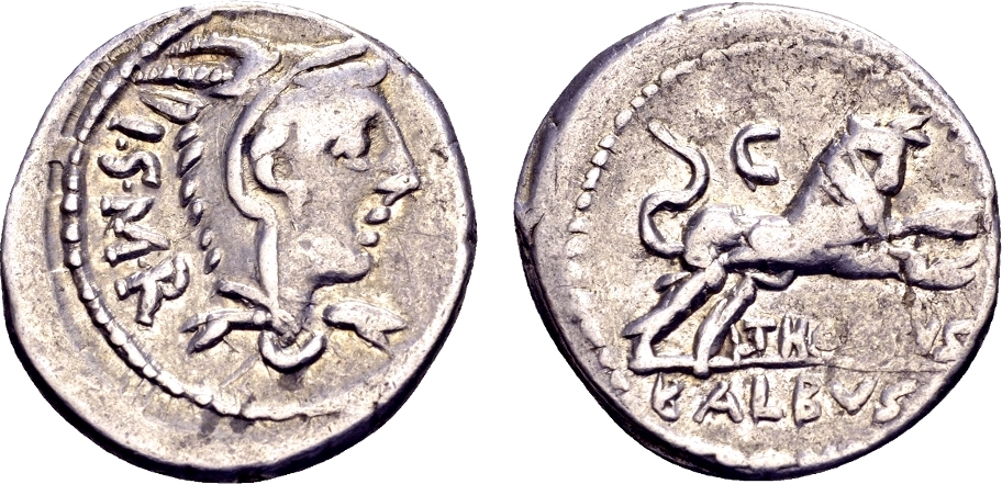 Roman Republic. L. Thorius Balbus, AR Denarius (20mm, 3.97 gram) Rome ...