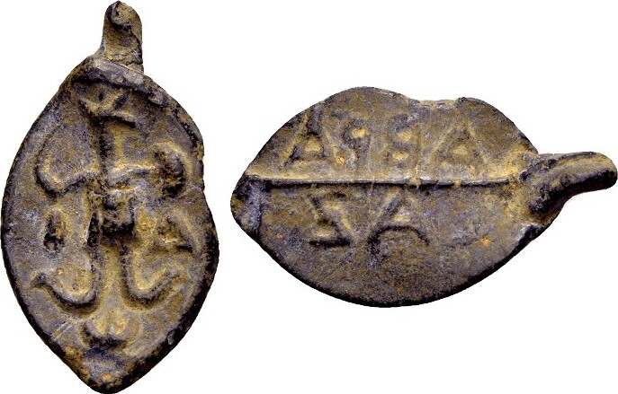 Roman Imperial Gnostic Amulet Lead Iao Abrasax "Gnostic" amulet ...