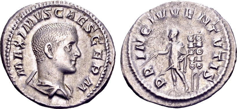 Roman Imperial Maximus Caesar 235-238, AR Denarius (20mm, 2.96 gram ...