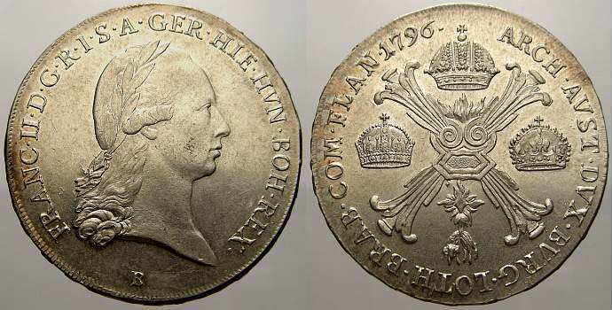 Haus Habsburg Kronentaler 1796 B Franz II. (I.) 1792-1835. AU | MA-Shops