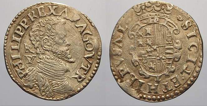 Italien-Neapel Tari (Silber) Philipp II von Spanien 1554-1598. VF+ | MA ...