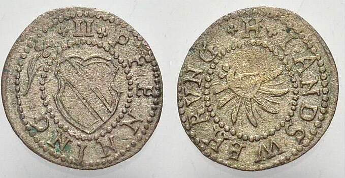 Baden-Durlach 2 Pfennig Hachberger Landswehrvng Friedrich VII. Magnus ...