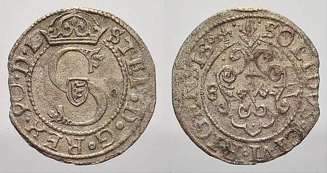Riga, Stadt Schilling 1582 Stephan Bathory 1576-1586. Kl. Randfehler ...