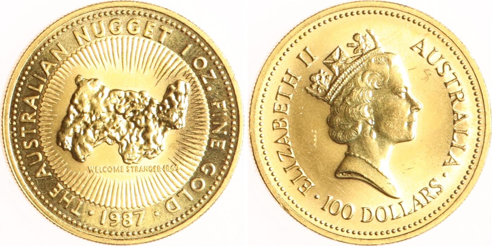 Australien 100 Dollars 1987 Australian Nugget. BU | MA-Shops