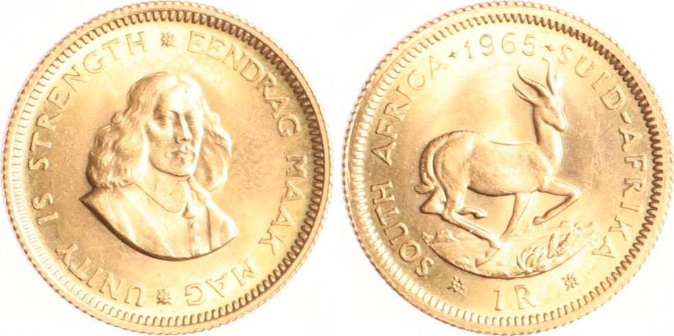Südafrika 1 Rand 1965 Springbock. CH UNC | MA-Shops