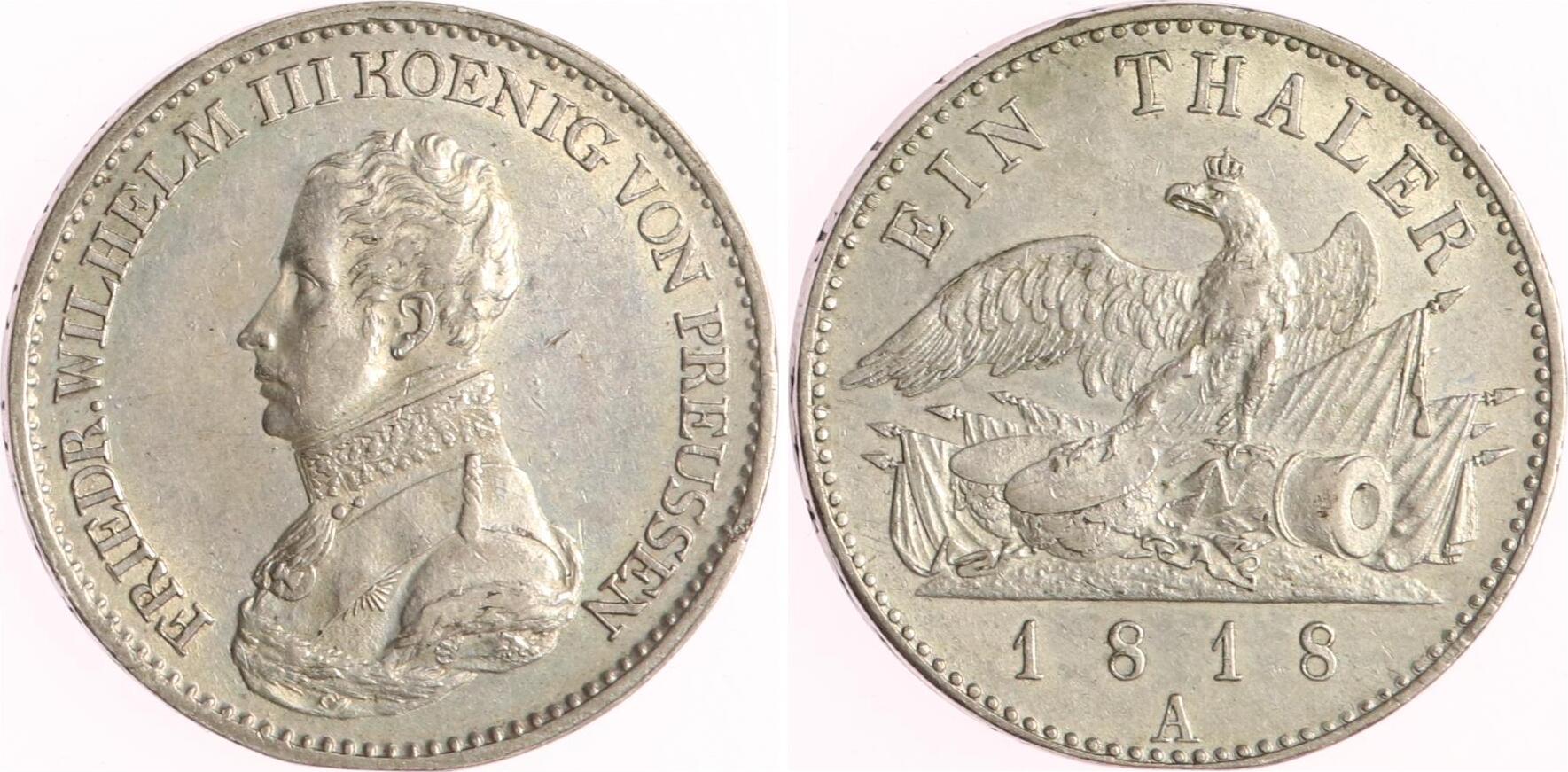 Preussen Taler 1818 A Friedrich Wilhelm III. 1797-1840. EF, kleine ...