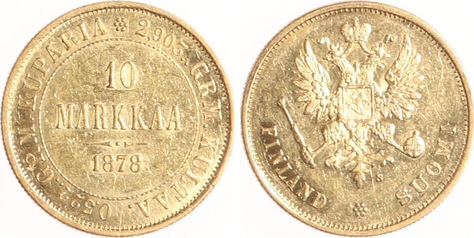 Finnland 10 Markkaa 1878 S Alexander II. 1855-1881. EF | MA-Shops