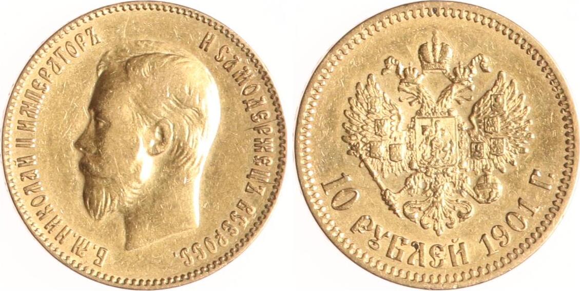 Russland 10 Rubel 1901 Nikolaus II. 1894-1917. VF-EF | MA-Shops