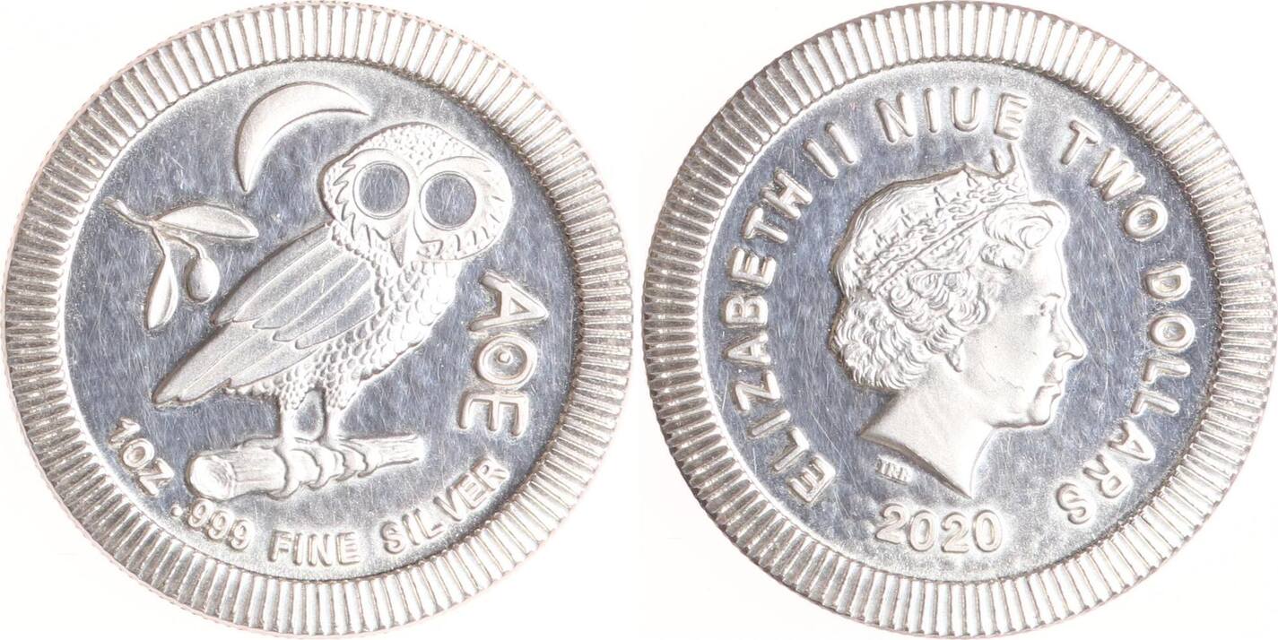 Niue 2 Dollars 2020 Eule. BU | MA-Shops
