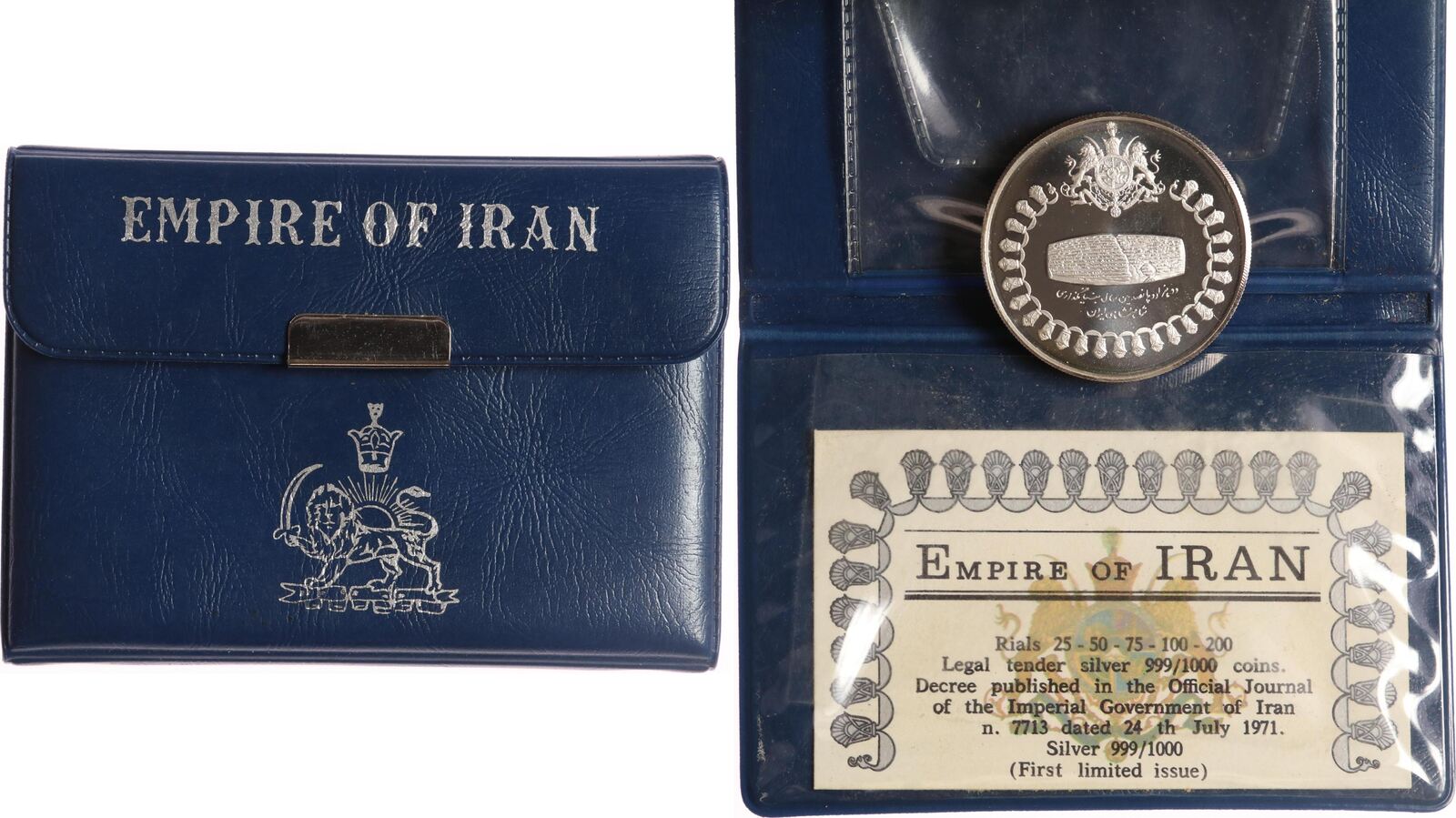 Iran 75 Rials 1350/1971 2500 Jahre Kaiserreich Persien. Proof, etwas ...