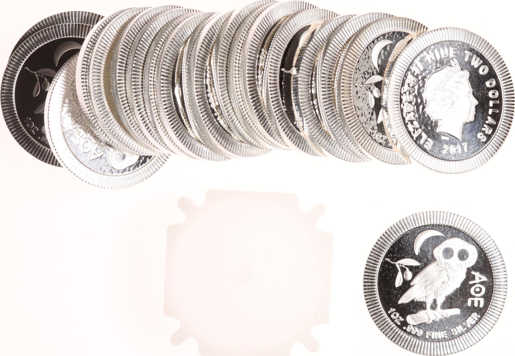 Niue 20 x 2 Dollars 2017 Eule. - Tube. BU | MA-Shops