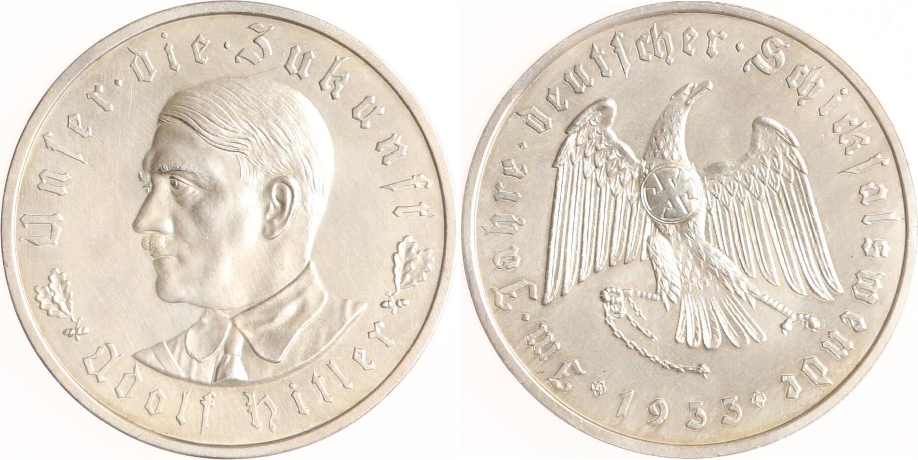 Drittes Reich Silbermedaille 1933 Auf die Ereignisse des Jahres - Adolf ...