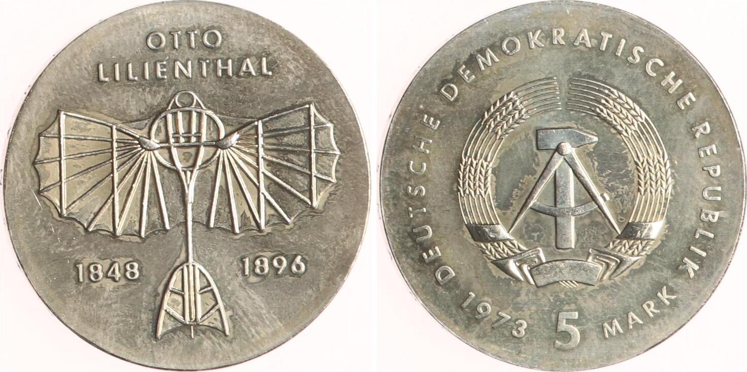 DDR 5 Mark 1973 (A) Otto Lilienthal. CH UNC | MA-Shops