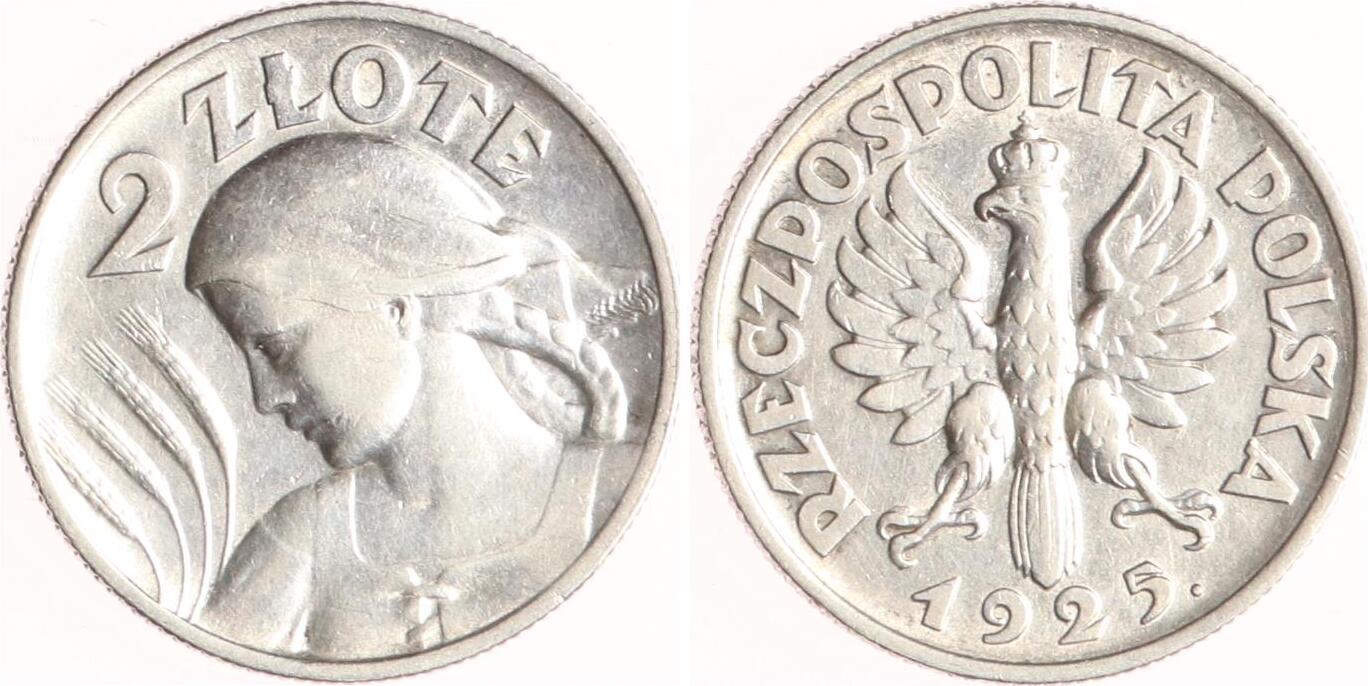 Polen 2 Zlote 1925 Republik 1919-1939. VF-EF | MA-Shops