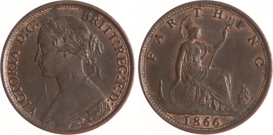 Großbritannien Farthing 1866 Victoria 1837-1901 EF | MA-Shops