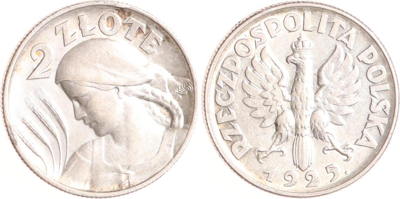 Polen 2 Zlote 1925 Republik 1919-1939. VF-EF | MA-Shops