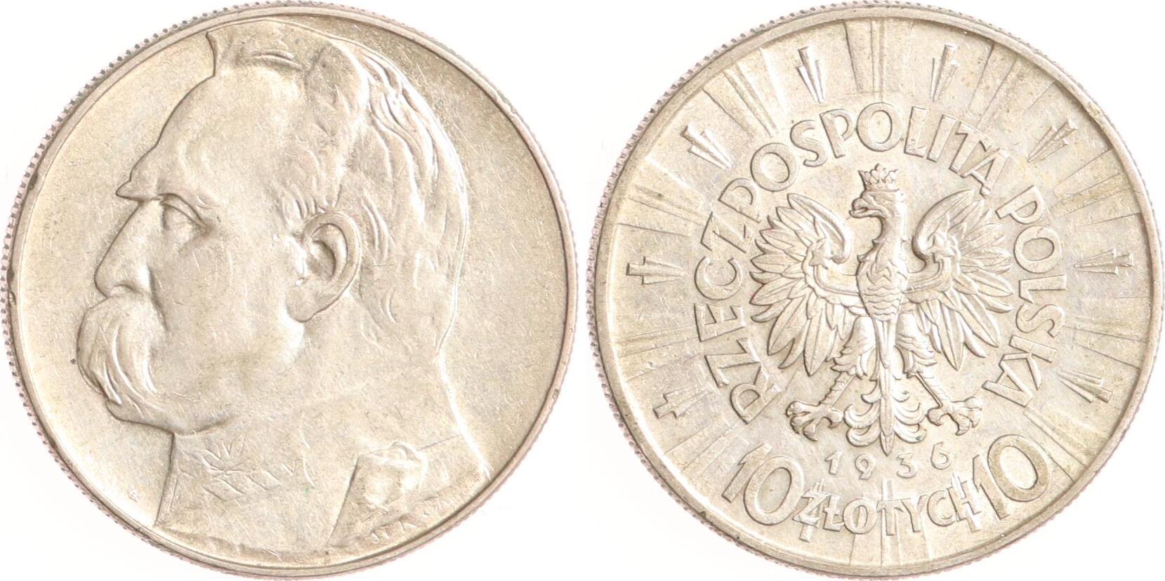 Polen 10 Zlotych 1936 Republik 1919-1939. EF | MA-Shops