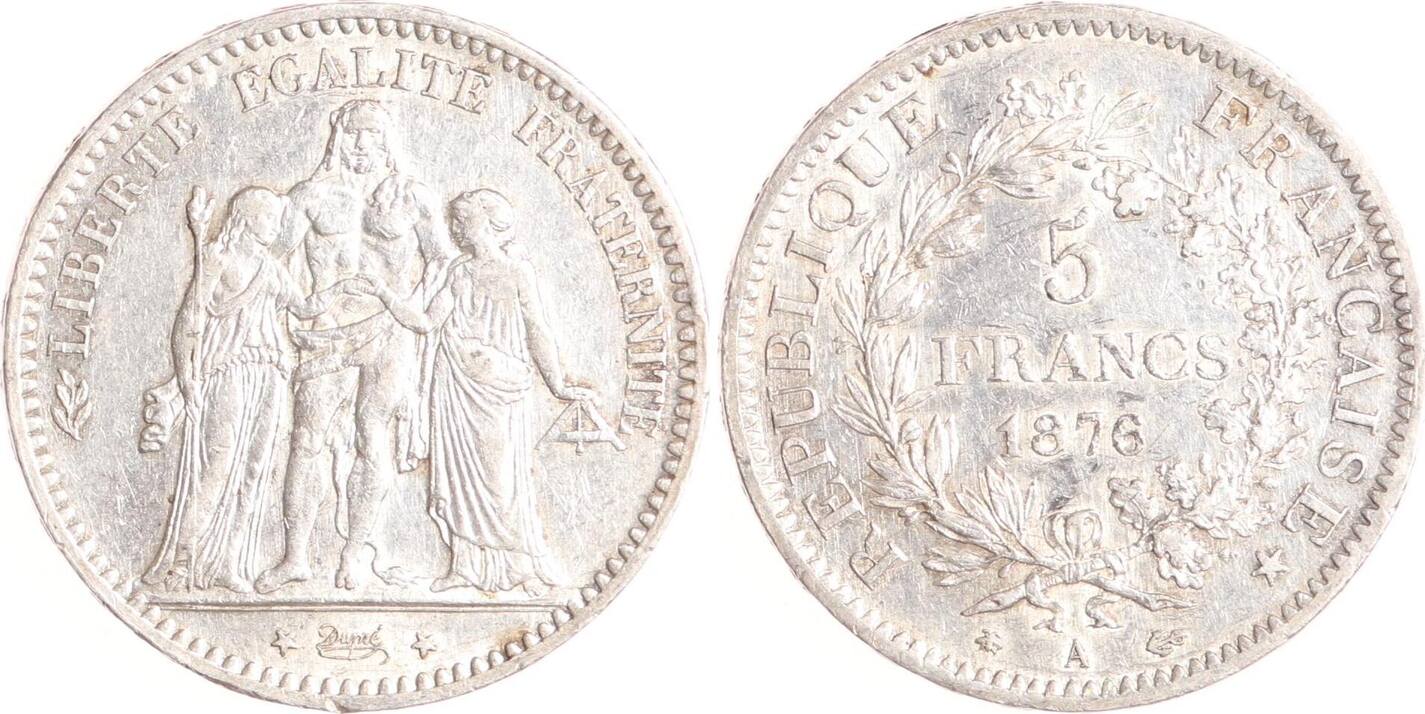 Frankreich 5 Francs 1876 A Dritte Republik. VF | MA-Shops