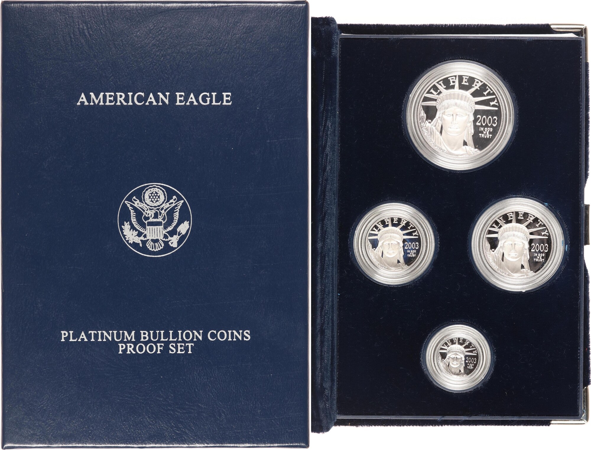 USA American Eagle Proof Set 2003 PLATINUM BULLION COINS PROOF SET. Proof im Etui, Zertifikat ...