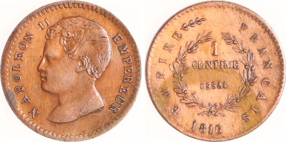 Frankreich 1 Centime 1816 Napoleon II. 1815-1816. EF | MA-Shops