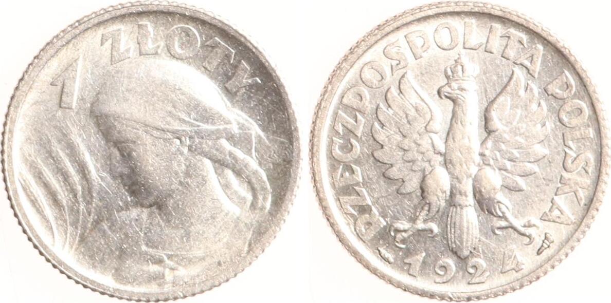 Polen 1 Zloty 1924 Republik 1919-1939. EF | MA-Shops