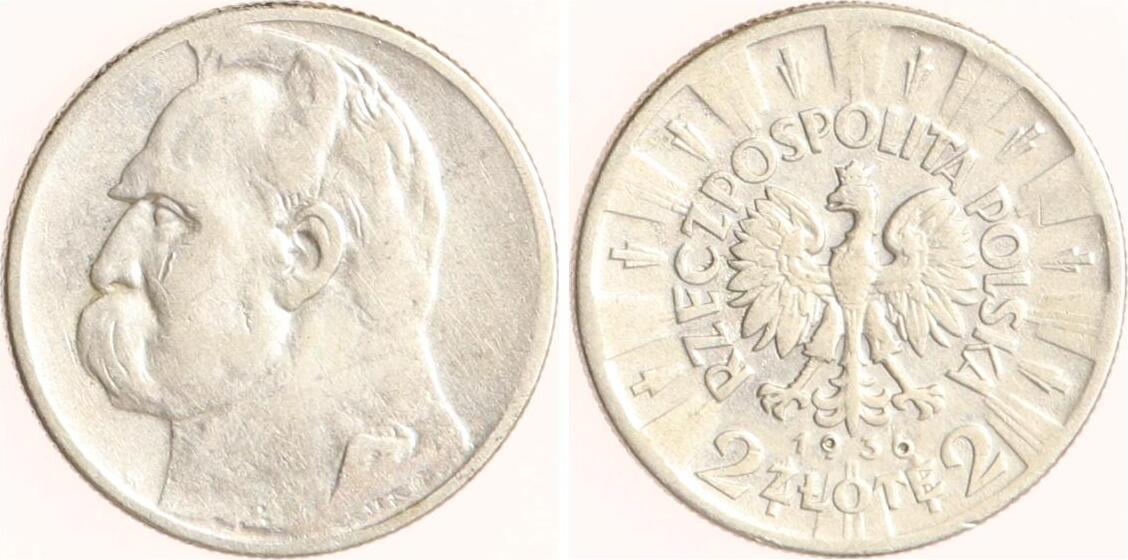 Polen 2 Zlote 1936 Republik 1919-1939. VF | MA-Shops