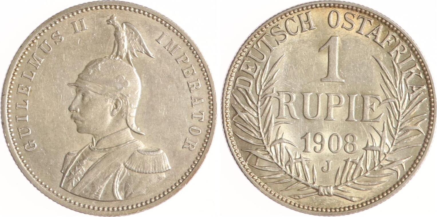Deutsch-Ostafrika 1 Rupie 1908 J aEF | MA-Shops