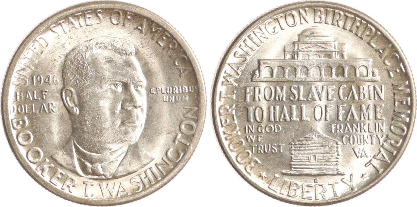 USA 1/2 Dollar 1946 D Booker T. Washington. UNC- | MA-Shops