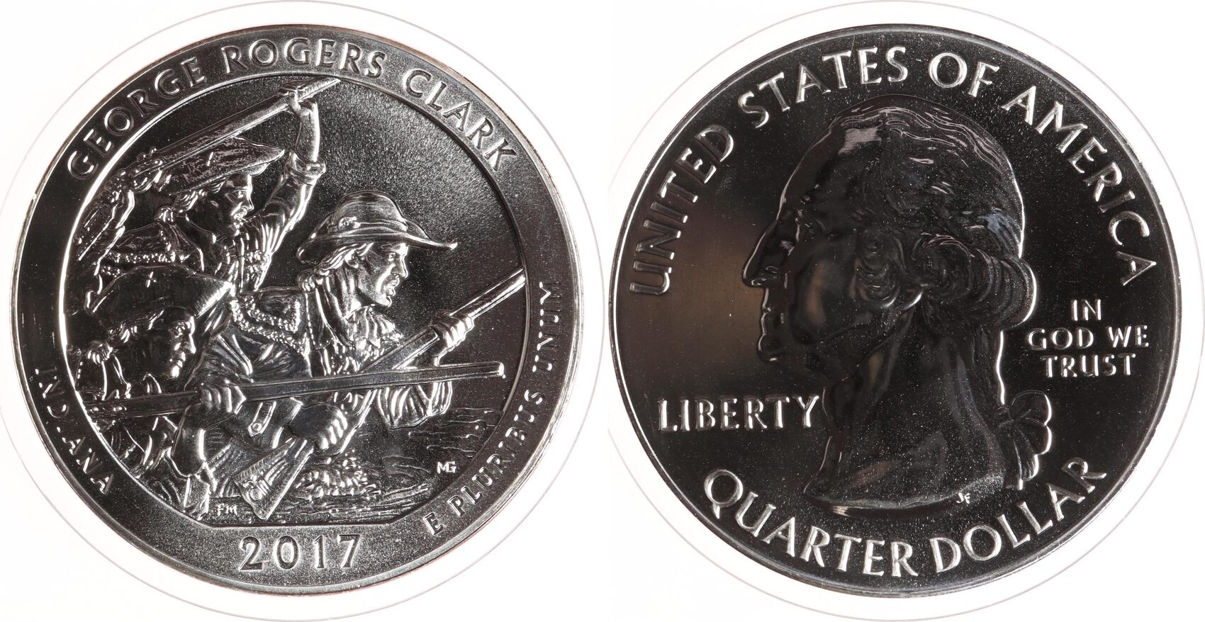 USA Quarter Dollar 2017 5 Unzen Silber - Indiana - George Rogers Clark ...