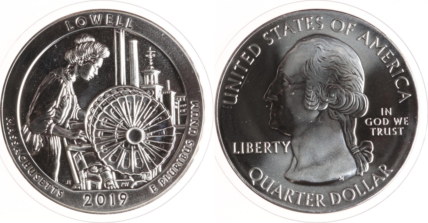 USA Quarter Dollar 2019 5 Unzen Silber - Massachusetts - Lowell. BU ...