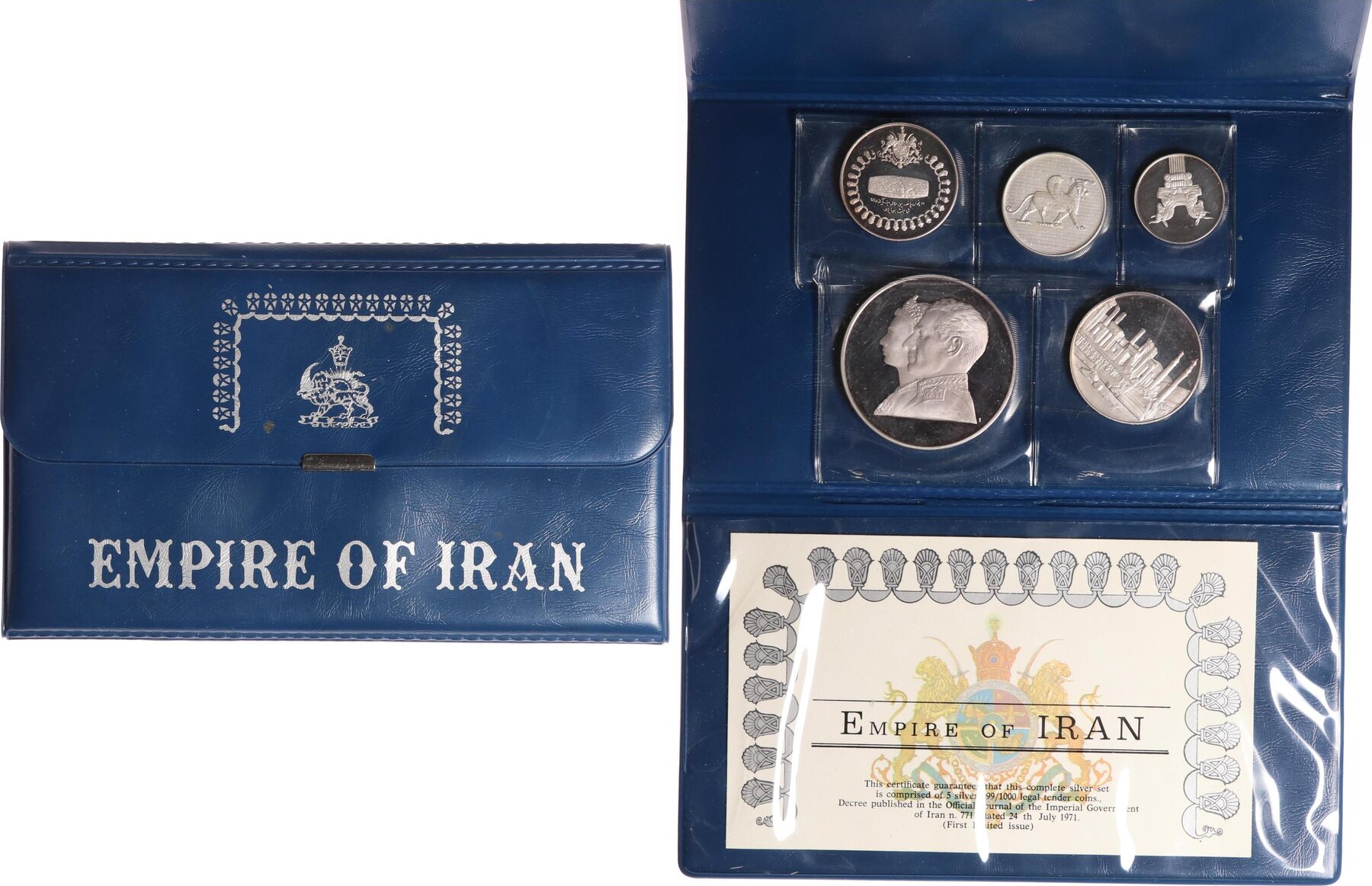 Iran Set 25 Rials - 200 Rials 1350/1971 2500 Jahre Kaiserreich Persien ...
